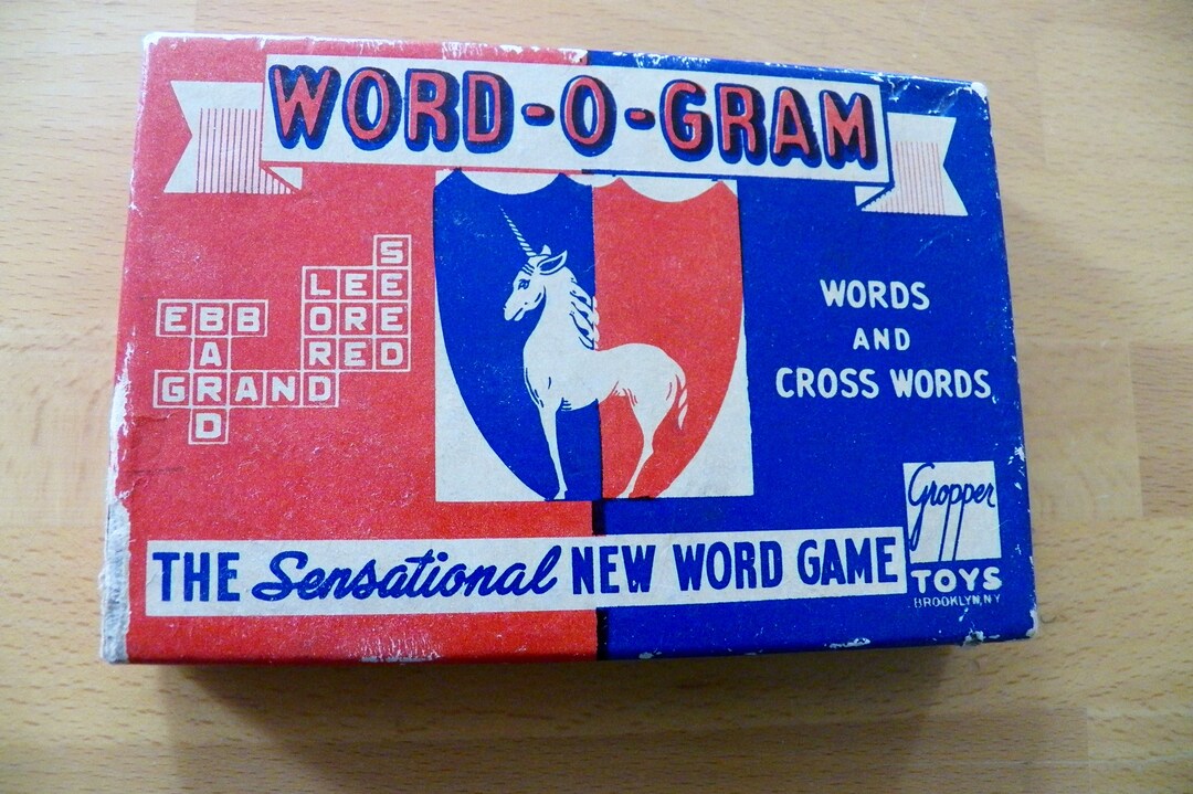 Vintage WORD O GRAM Card Game Gropper Mfg. Rare Early 20th Century Game ...