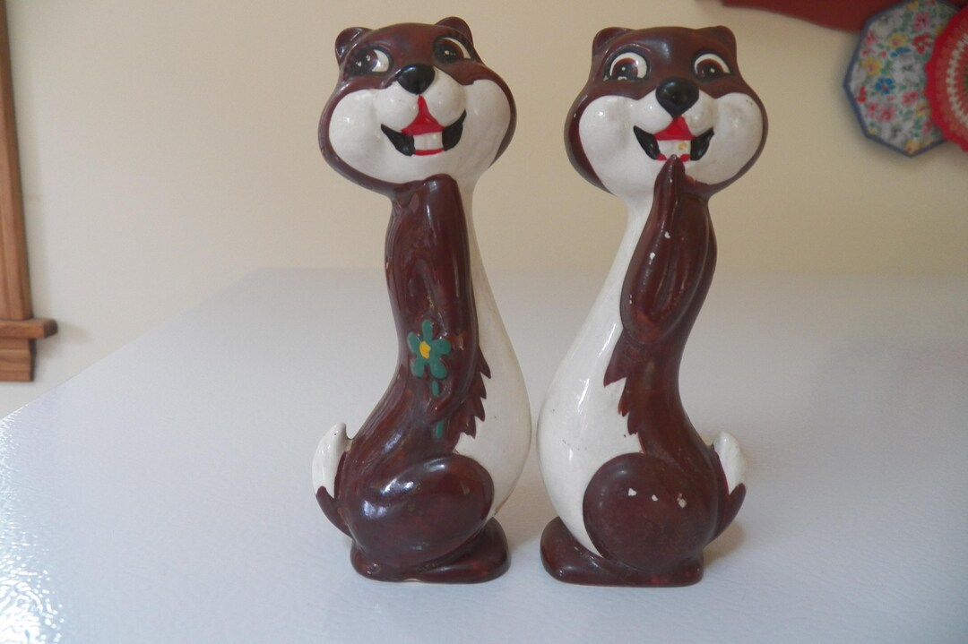 Vintage Ceramic Chipmunk Salt & Pepper Shakers: 1960s Japan Kitchen ...