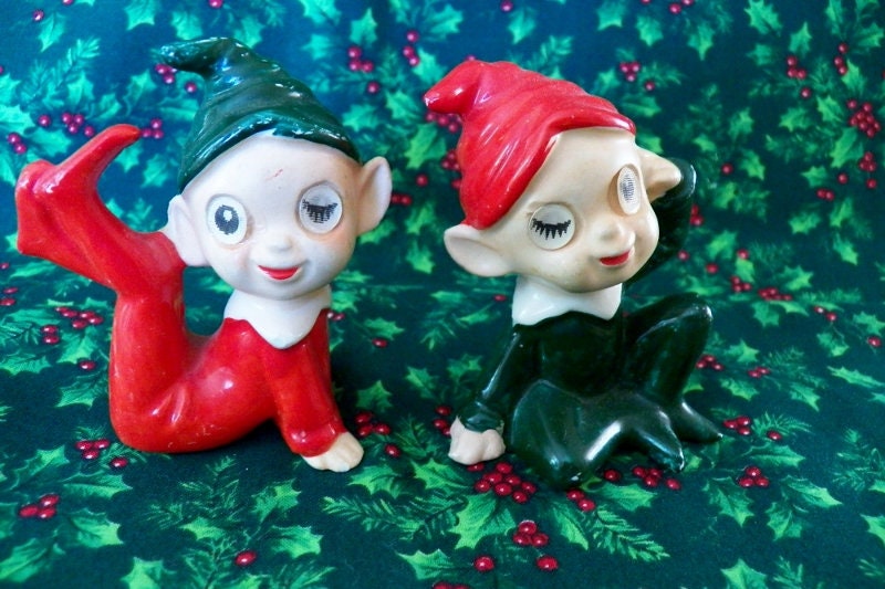 Vintage Ceramic Winking Elves 1950's Made in Japan 3 - Etsy