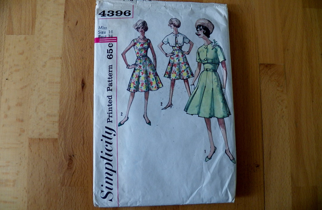 Vintage 1963 SIMPLICITY DRESS PATTERN Sewing Pattern Size 14 Included ...