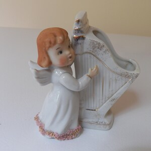 Shafford Angel Planter, 1960s Ceramic Angel With Harp - Etsy
