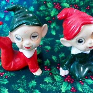 Vintage Ceramic Winking Elves 1950's Made in Japan 3" Excellent ...