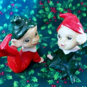 Vintage Ceramic Winking Elves 1950's Made in Japan 3" Excellent ...