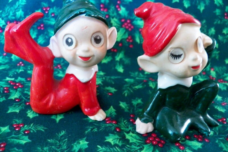 Vintage Ceramic Winking Elves 1950's Made in Japan 3 - Etsy