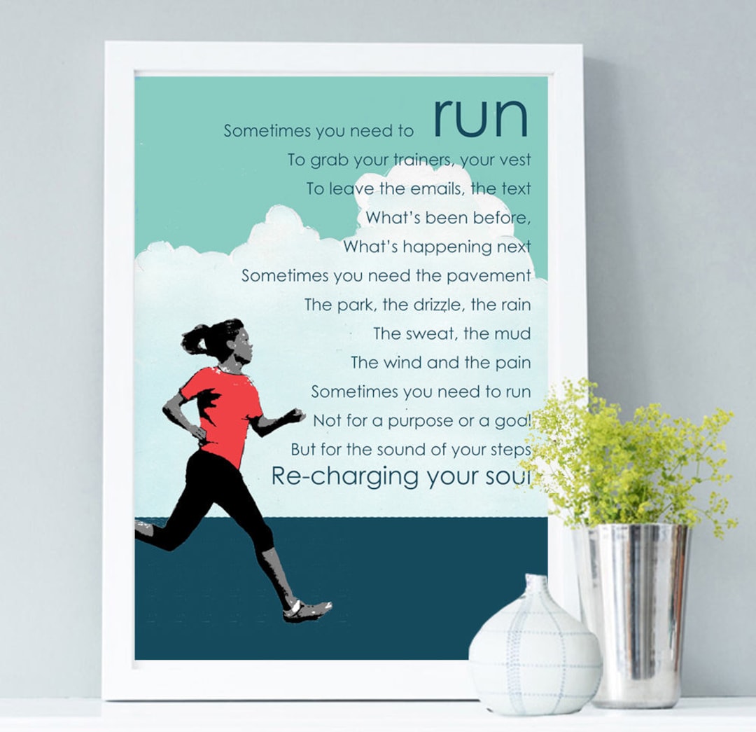 Women's Running Poem Print Gift for Runner - Etsy