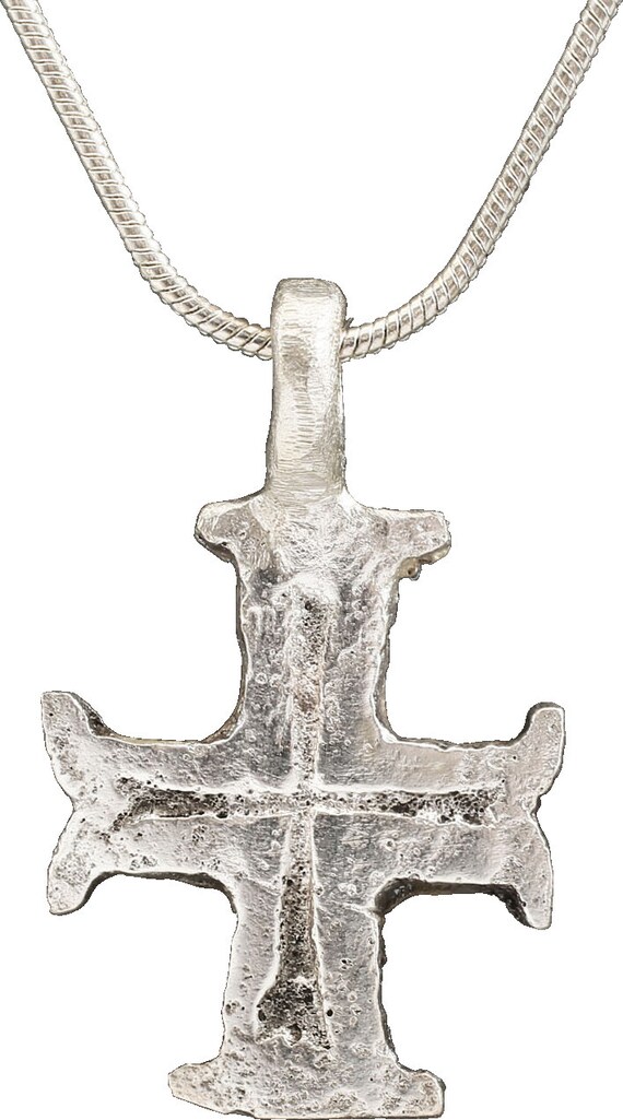 Medieval European Pilgrim's Reliquary Cross Necklace - Gem