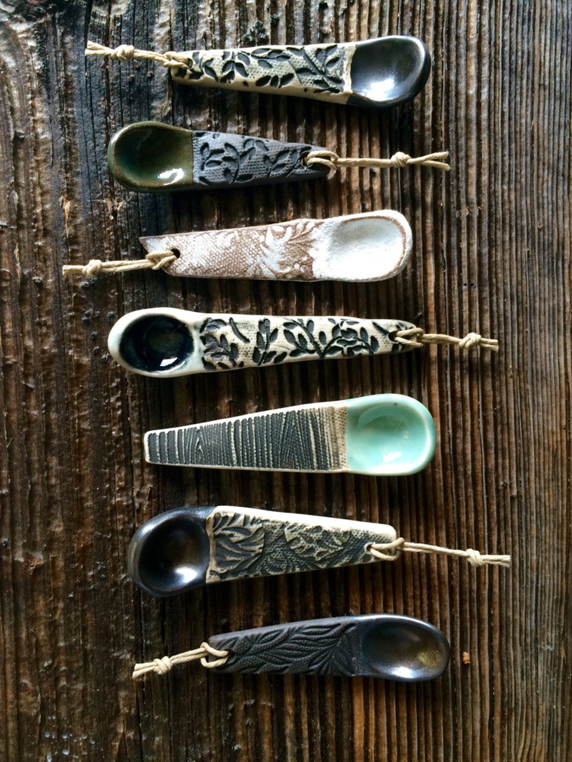 Ceramic Hand Built Spice Spoons Set of 2 With Bag - Etsy UK