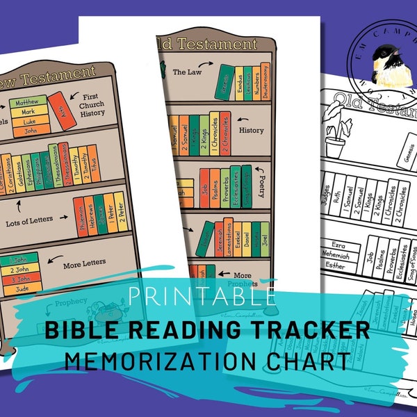 Reading Tracker Books of the Bible Memorization Chart Bible Worksheet ...