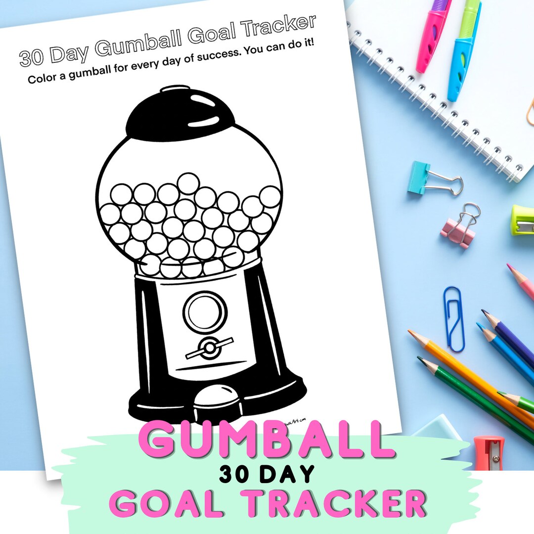 Progress Tracker Gumball Machine Printable Goal Tracker for Children - Etsy