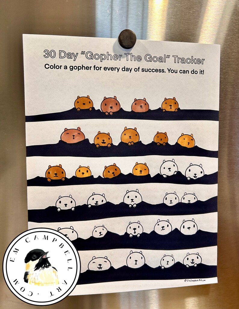 Progress Tracker "gopher the Goal" Printable Goal Tracker for Children ...