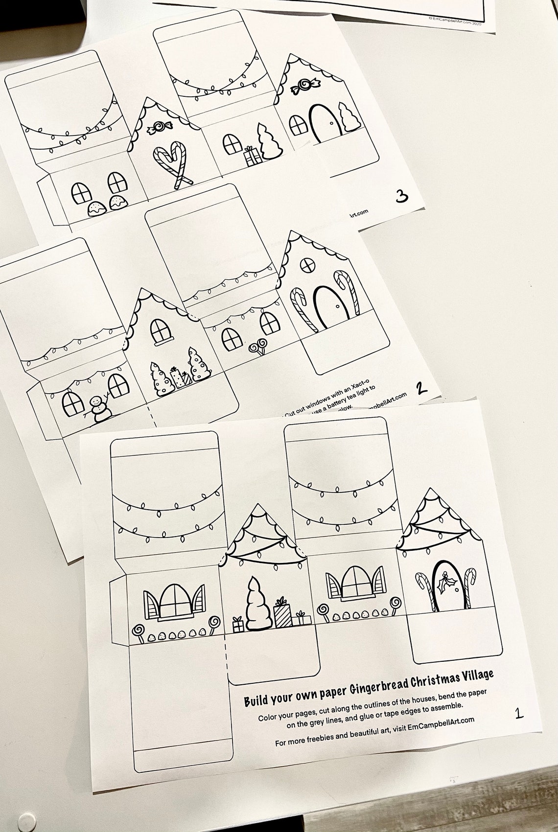 Printable 3D Christmas Gingerbread Village, Instant Download Paper Town ...