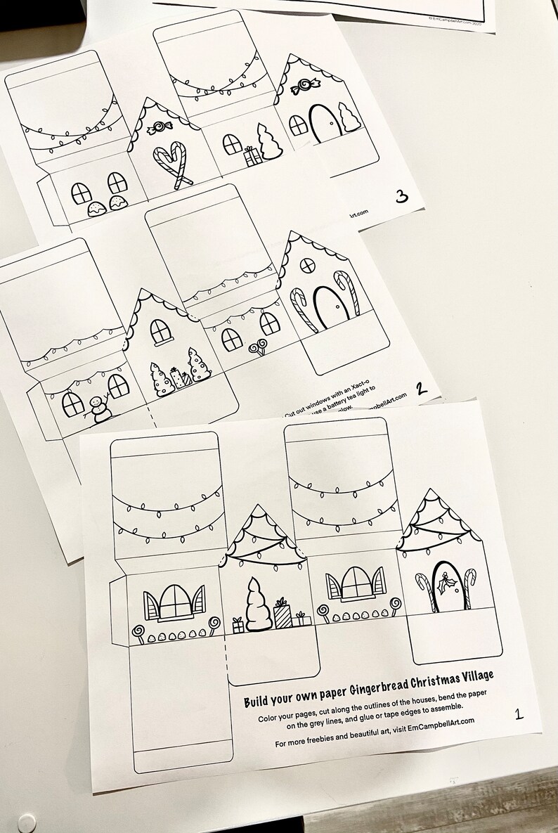 Printable 3D Christmas Gingerbread Village, Instant Download Paper Town ...