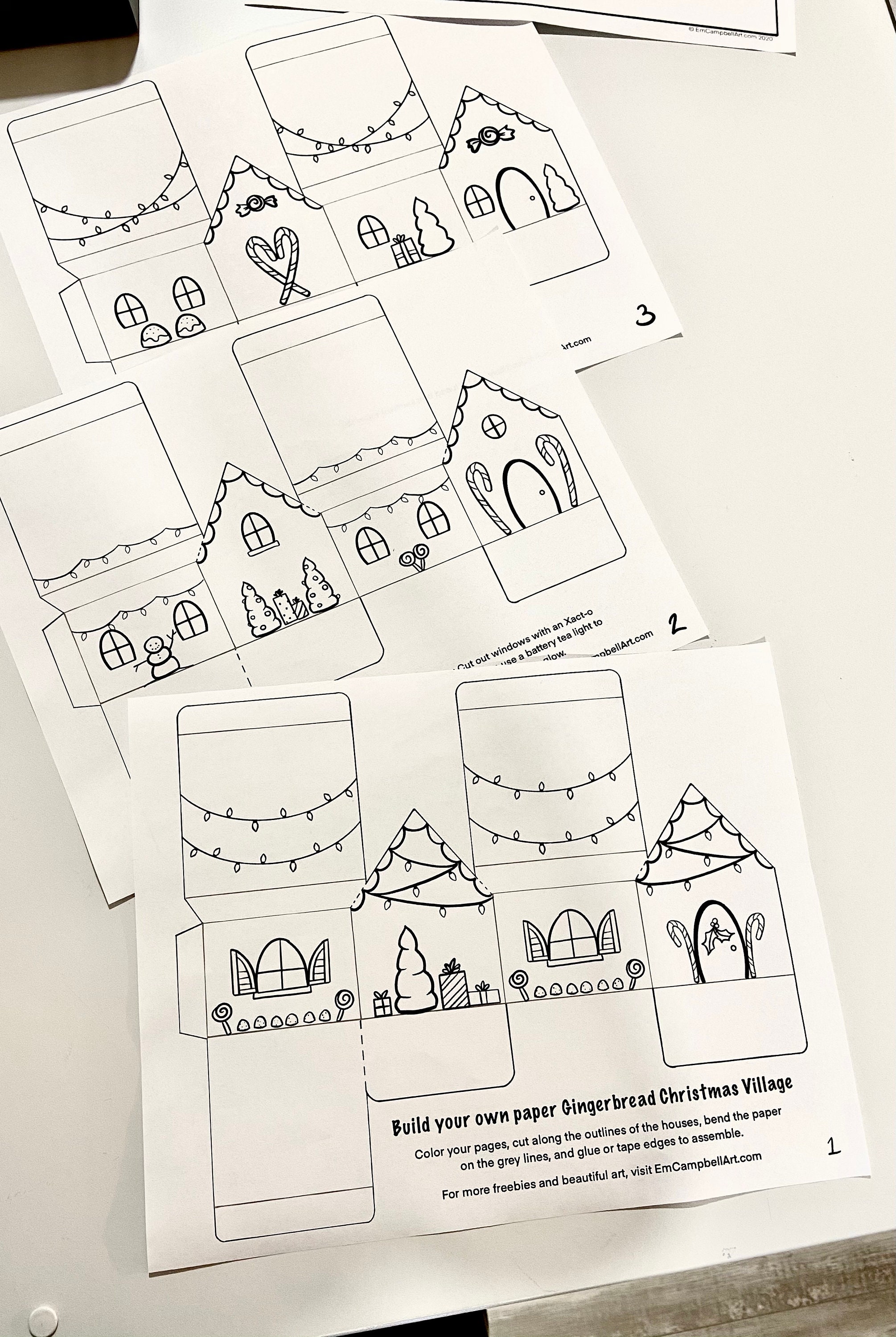 Printable 3D Christmas Gingerbread Village, Instant Download Paper Town ...