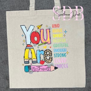 You Are Teacher Tote Bag | Teacher Gift | End of Year Teacher Gift ...