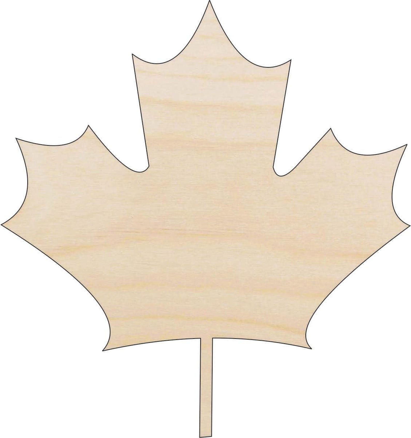 Leaf Wood Craft Shape: Unfinished Baltic Birch - Laser Cut LEF2 - Etsy