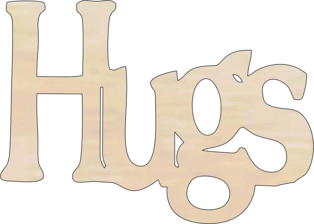 Hugs Wood Shape: Laser Cut Baltic Birch, Unfinished Craft Blank WRD106 ...