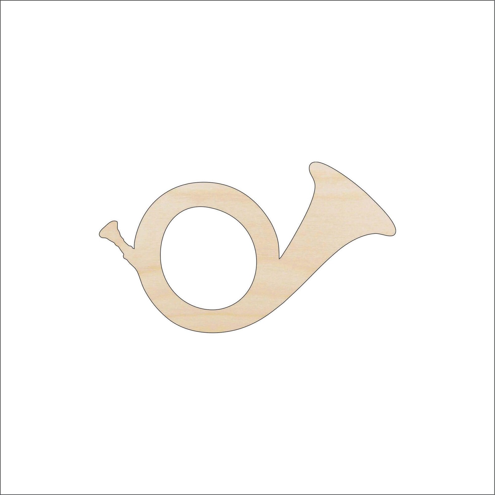 French Horn Wood Cutout: Baltic Birch Laser Shape - Unfinished DIY ...
