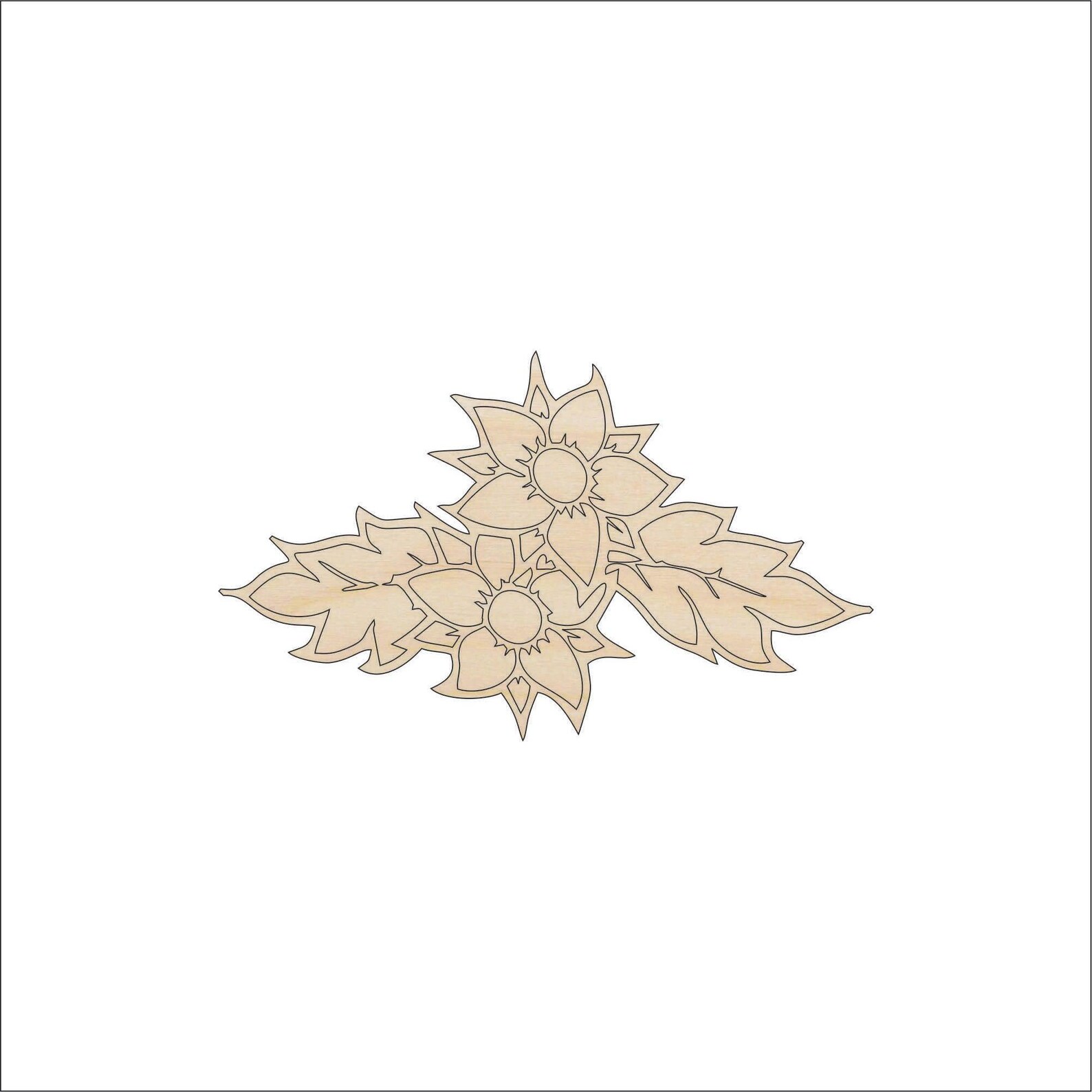 Flower Wood Craft Shape FLR39 - Laser Cut Baltic Birch Unfinished - Etsy