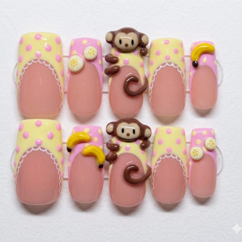 Monkey Nails Design - Etsy