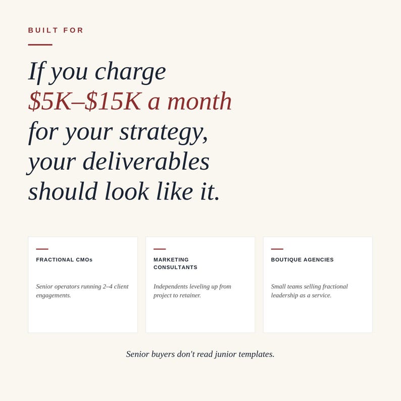 Fractional CMO Templates Bundle | Marketing Consultant Toolkit ...