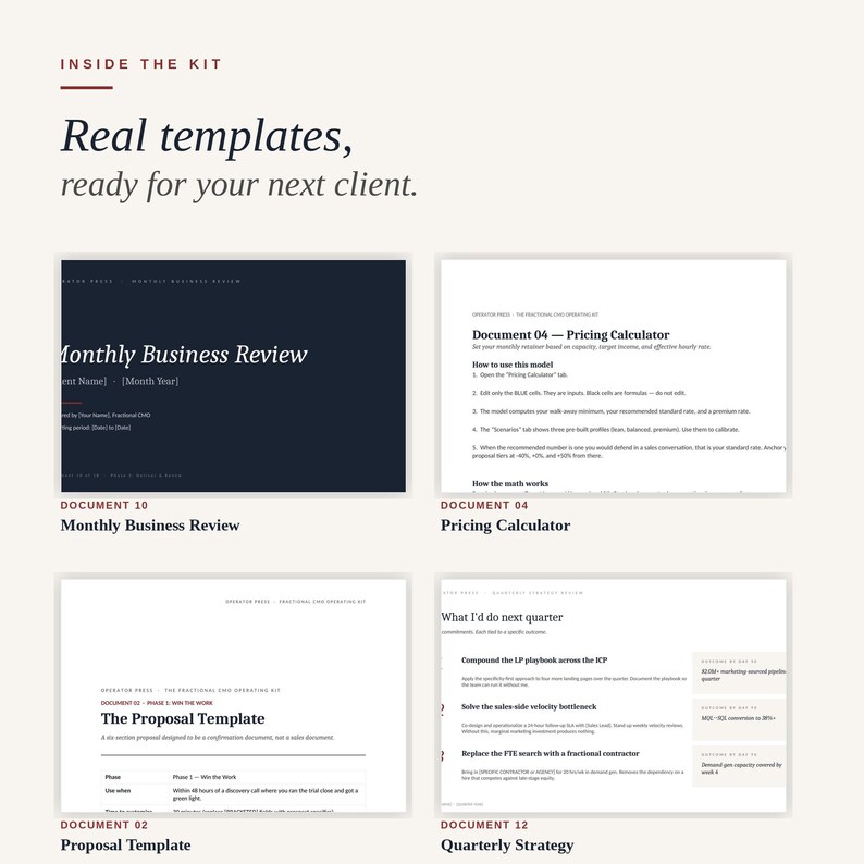 Fractional CMO Templates Bundle | Marketing Consultant Toolkit ...