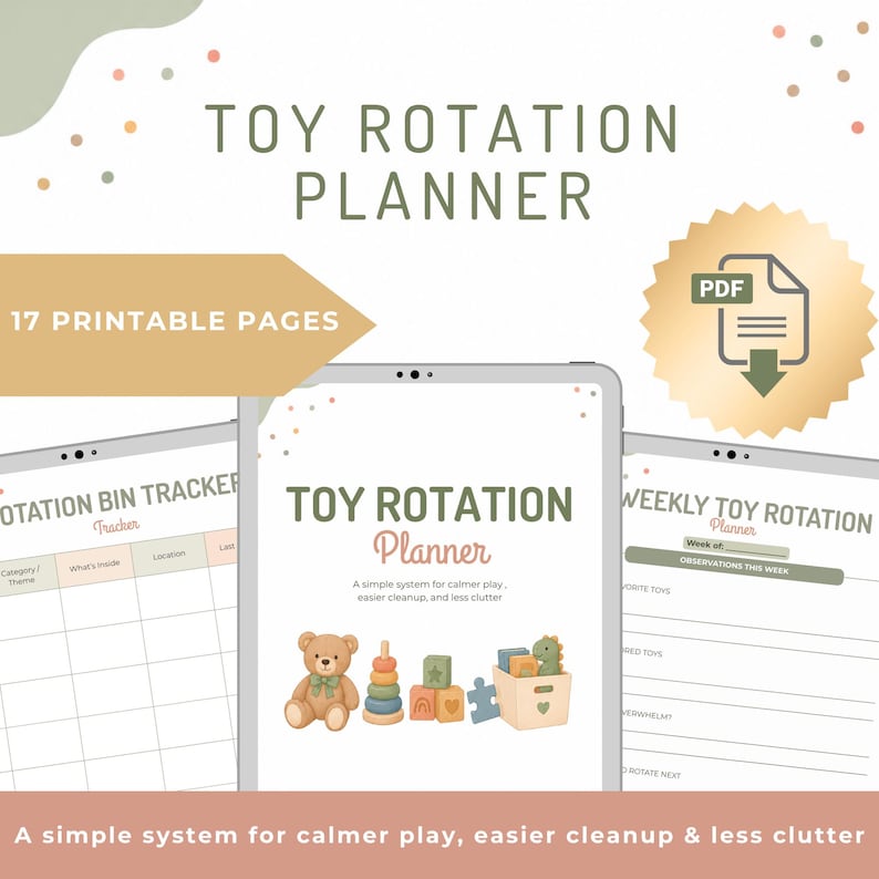 Toy Rotation Planner Printable, Playroom Organization System, Toy ...