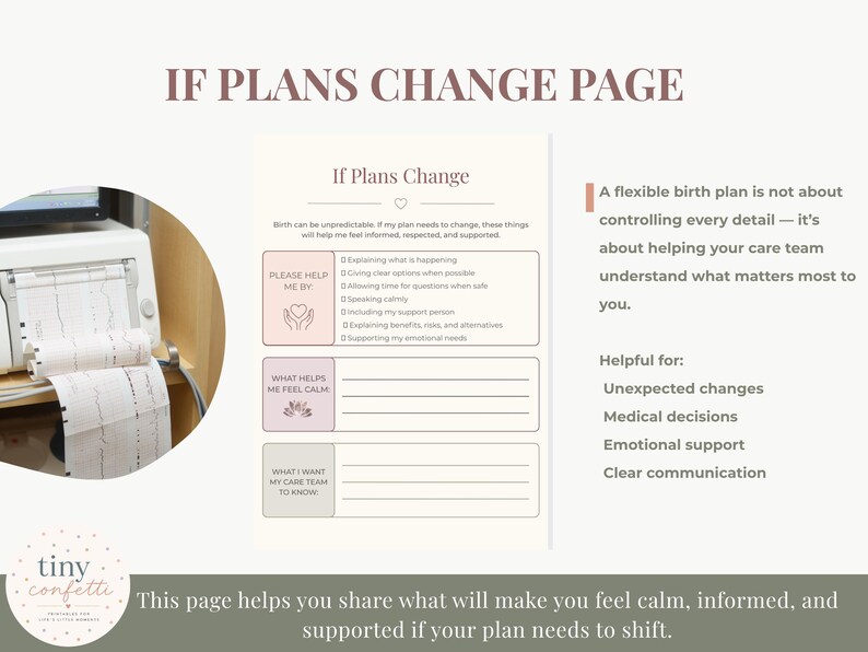 Printable Birth Plan Template, Labor and Delivery Preferences, Pain ...