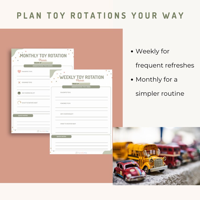 Toy Rotation Planner Printable, Playroom Organization System, Toy ...