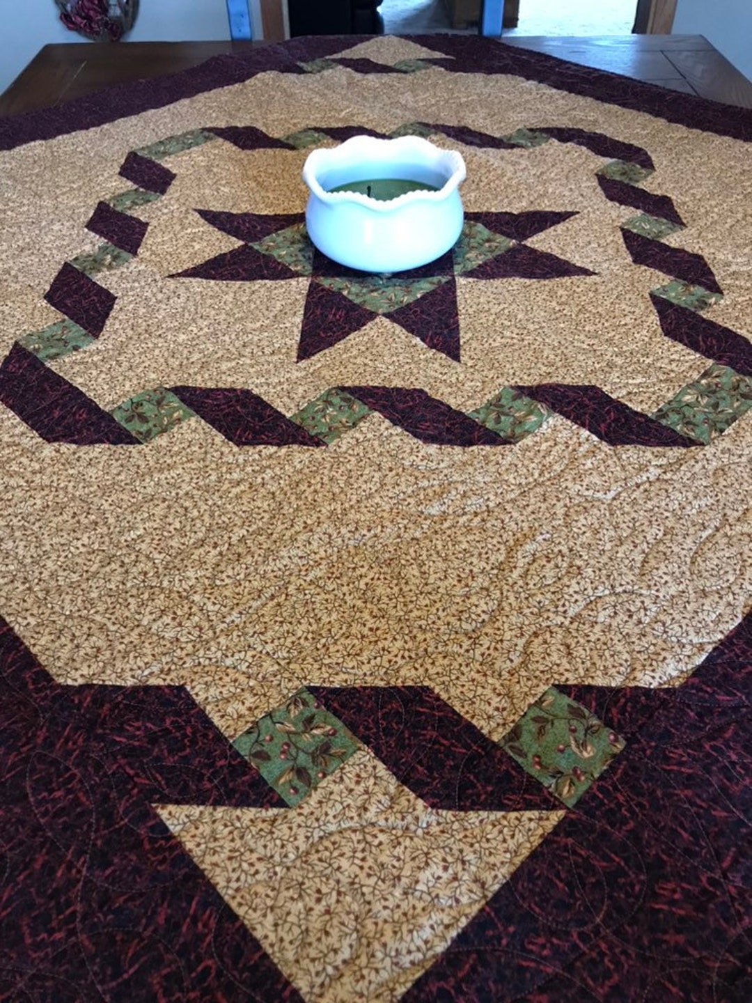 Handmade Ribbon Star Quilt: Versatile Throw Blanket (47x47 Inches) - Etsy