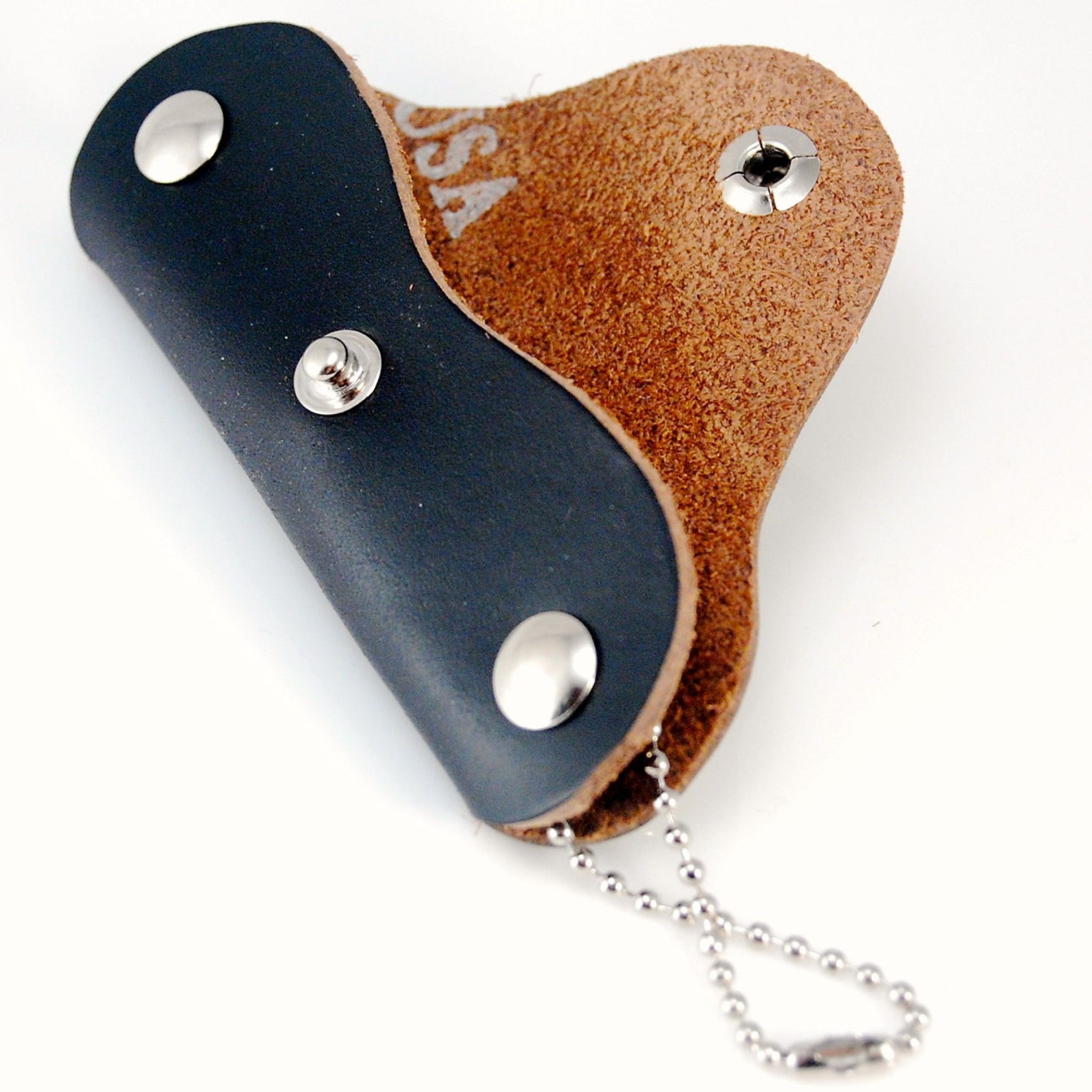Black Horween Chromexcel Slim Leather Key Case. - Etsy