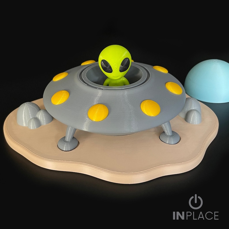 3D Printed Alien UFO Playset – Mini Space Adventure Toy, Imaginative ...