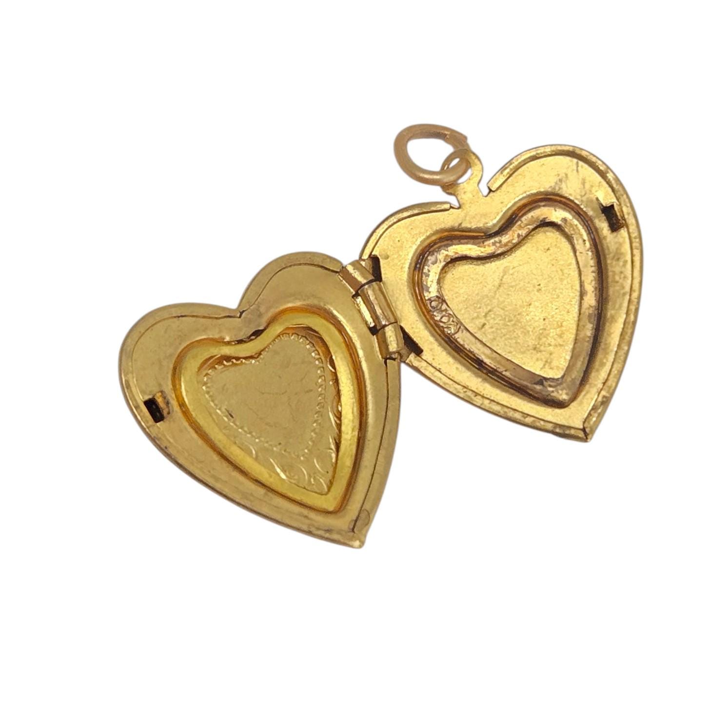 Vintage 14k Yellow Gold Heart Locket Pendant Engraved - Etsy