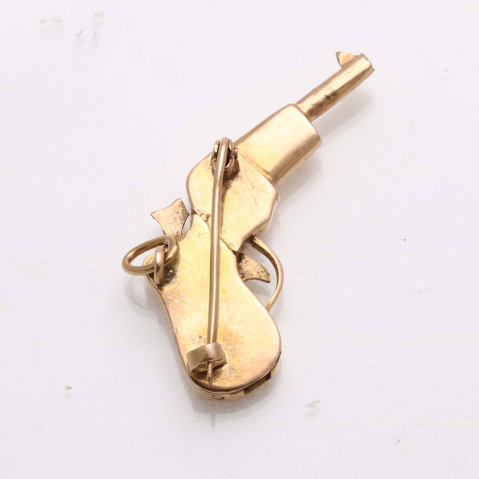 Vintage 14k Light Rose Gold 3D Handgun Gun Revolver Pendant - Etsy