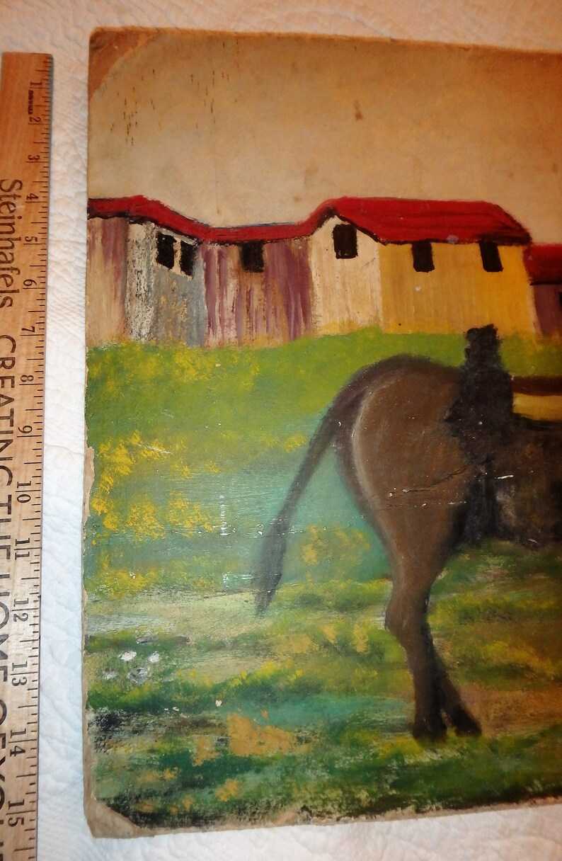 Large Folk Art Painting of Burro - Etsy