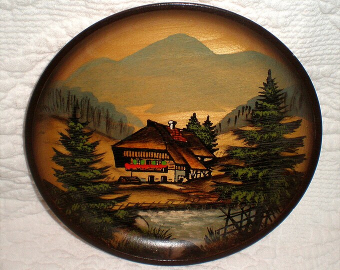Small Handpainted German Wooden Plate Numbered-schwarzwalder Handarbeit ...