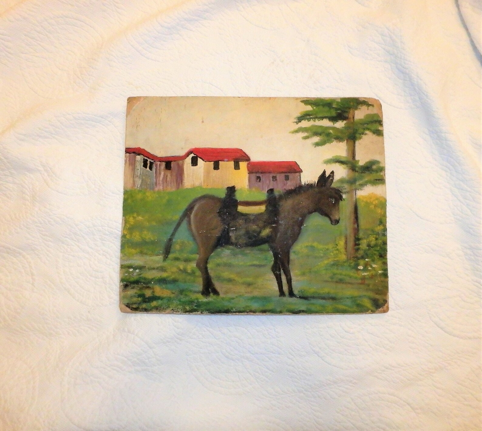 Large Folk Art Painting of Burro - Etsy