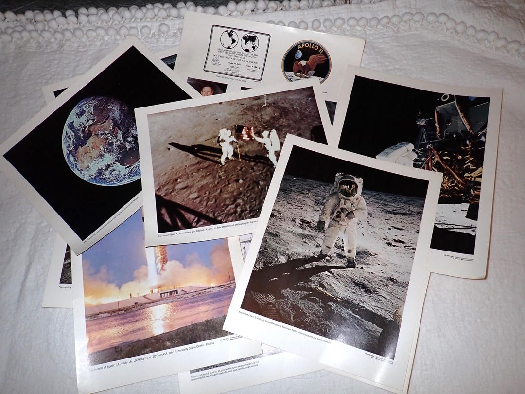 Apollo 11 Moon Landing Photo Prints-set of 12 - Etsy