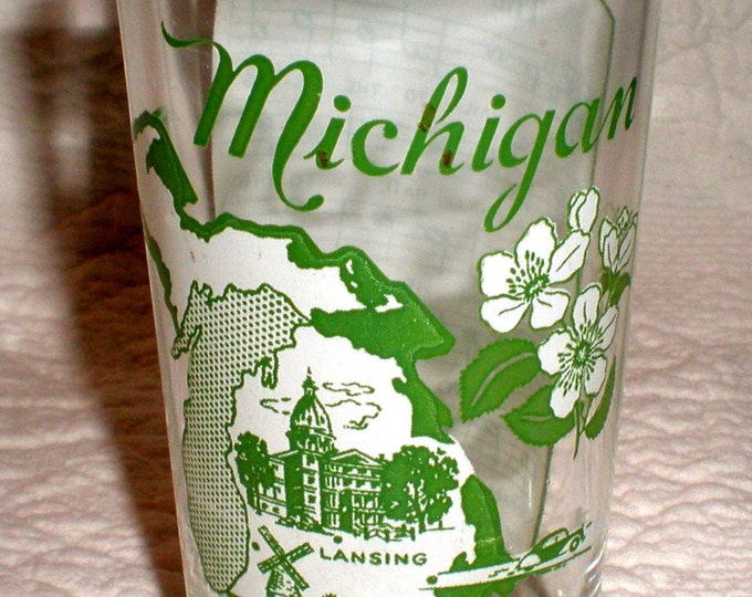 Drinking Glass Celebrating the Great State of Michigan - Etsy
