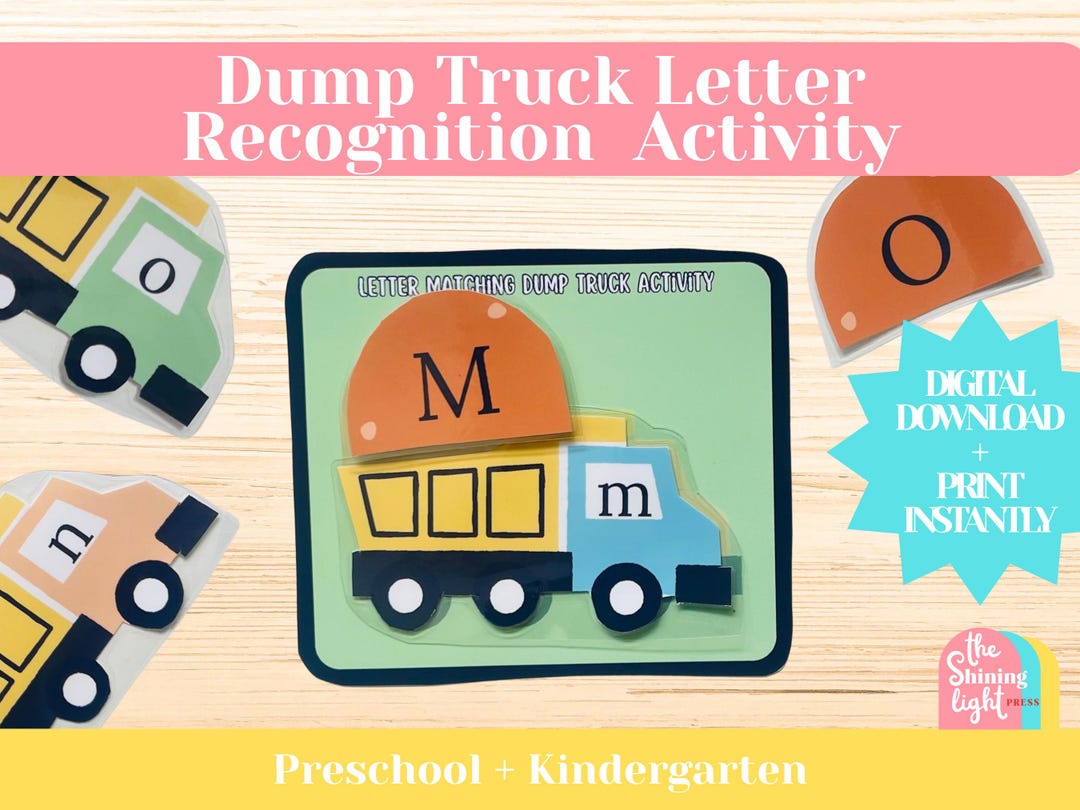 Letter Recognition Dump Truck Alphabet Printable, A-Z Activity ...
