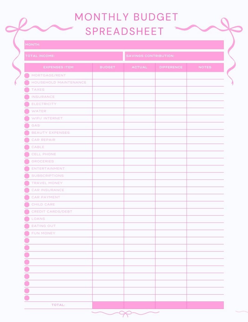 Simple Budget Spreadsheet- Finance Digital Products - Etsy