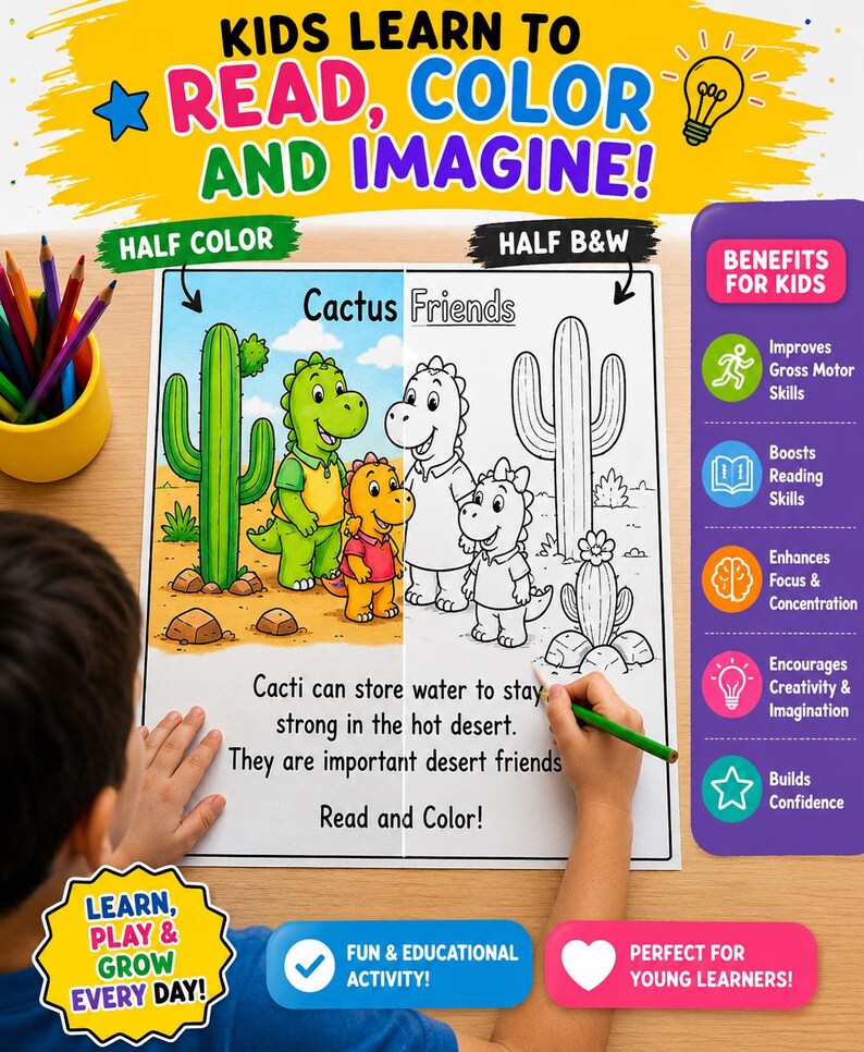 Dino Family Desert Adventure Coloring Book | 20+ Dinosaur Pages ...