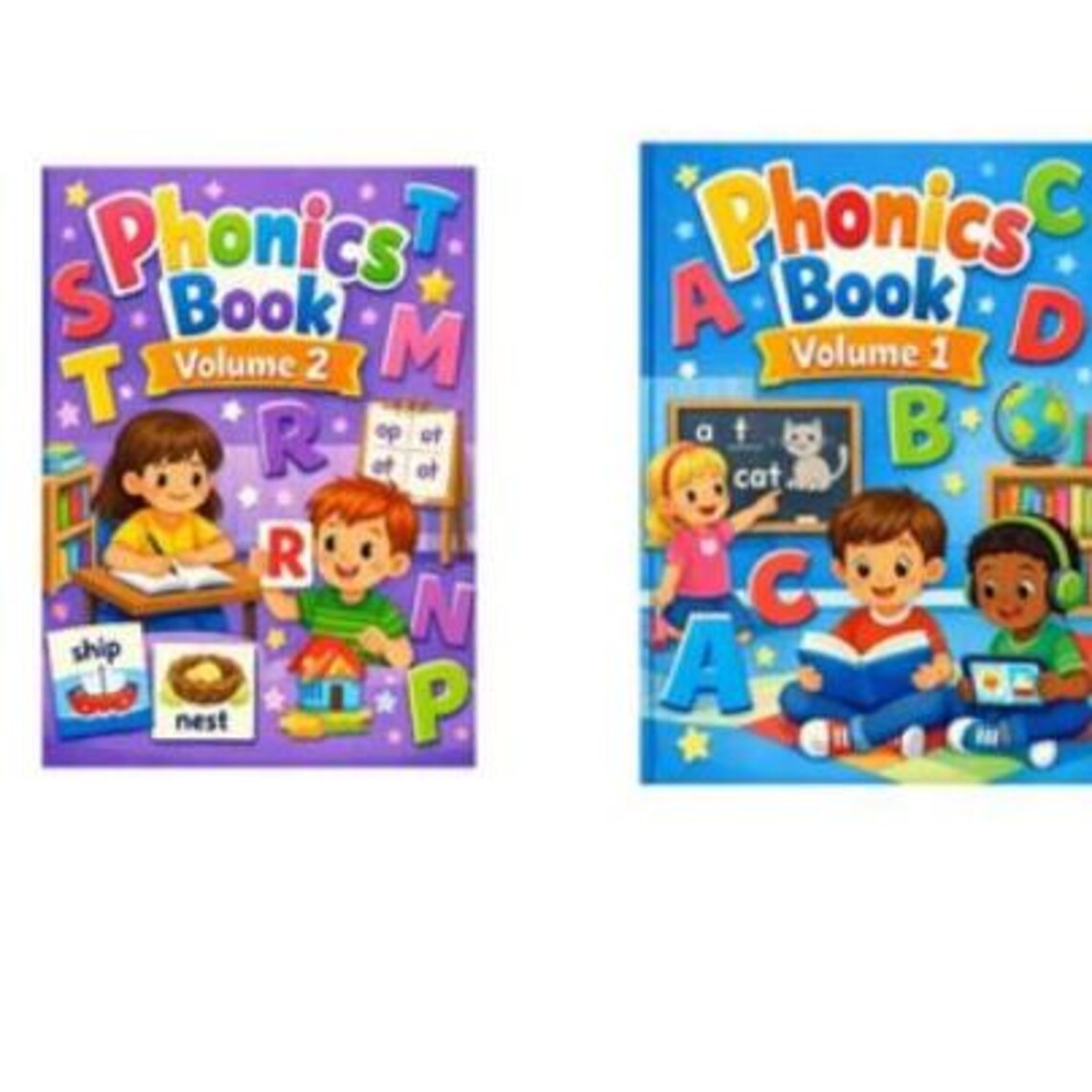 Phonics Workbook Volumes 1 and 2| Beginning |letter Sounds Racing| CVC ...