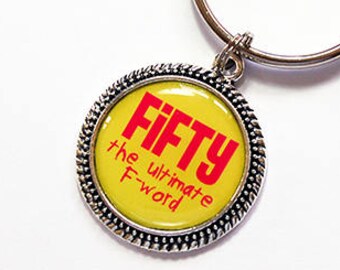 50th Birthday Key Ring - Etsy