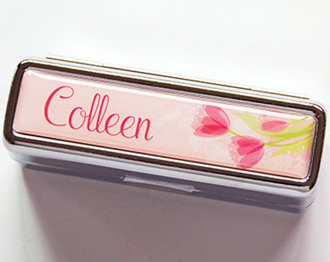 Personalized Lipstick Case, Tulips, Lipbalm Case, Lipstick Case ...