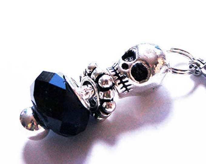 Skull Zipper Pull, Skull Zipper Charm, Backpack Charm, Stocking Stuffer ...