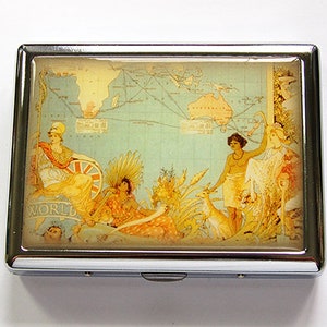 Slim Cigarette Case, Vintage Map, Metal Cigarette Case, Cigarette Box ...