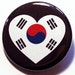 South Korea Pin, Pinback Buttons, Lapel Pin, I Love South Korea, South ...