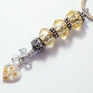 Yellow Crystal Keychain, Bead Keyring, Stocking Stuffer, Keychain Beads ...