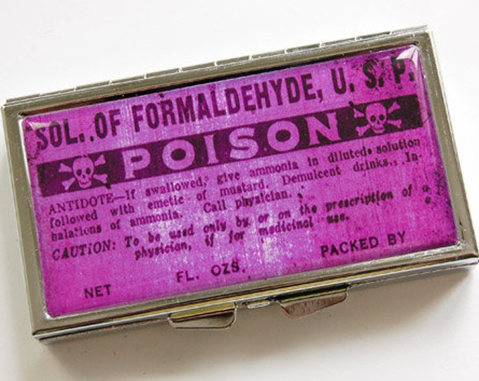Purple Poison Pill Case 7 Day, Pill Box for Purse, Travel Pill Box 7 ...