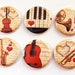 Music Magnets Musical Instruments Button Magnets Kitchen - Etsy